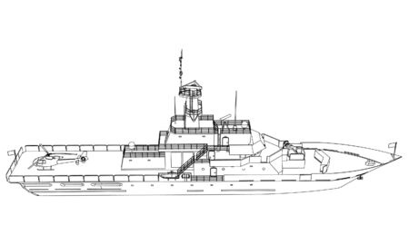 Vector of Military ship outline vector. - ID:1-145997326 - Royalty Free ...