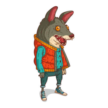 Vector of Crazy Wolf, isolated vector - ID:1-186167698 - Royalty Free ...