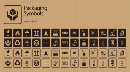 Vecteur de Vector packaging symbols on - ID:64409037 - image libre de droit - Stocklib
