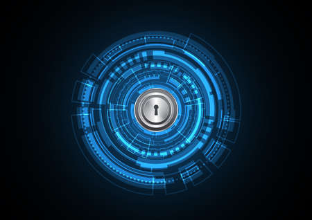 Technology abstract future lock keyhole circle background vector ...
