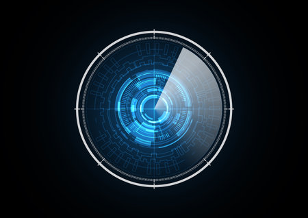 Technology abstract future radar security circle background vector ...