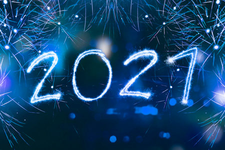 2021 written sparkles with a bright background. Happy New Year 2021 ...