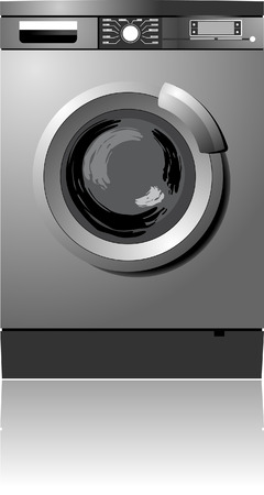 White washing machine vector illustration. Home equipmentのイラスト素材 ...