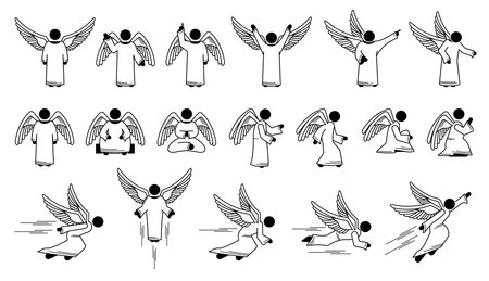God angel basic poses and actions character designs stick figure ...