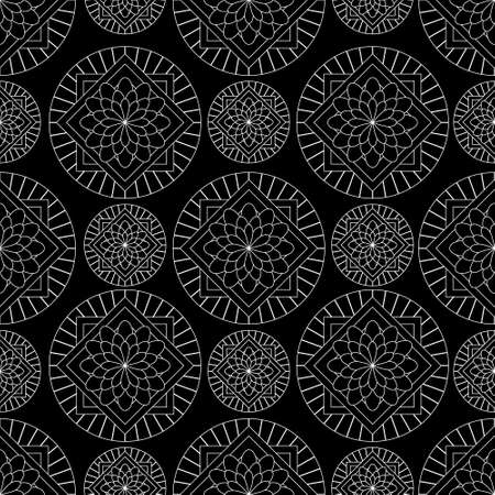 geometric white outline pattern on black background, print, texture ...