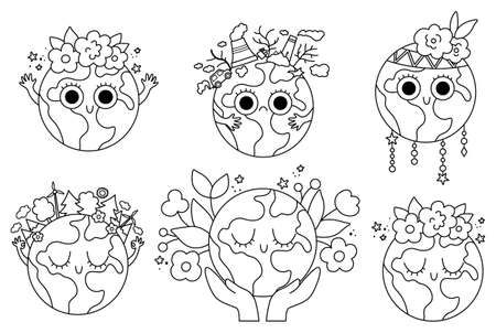Vector of Vector black and white earth - ID:188945903 - Royalty Free ...