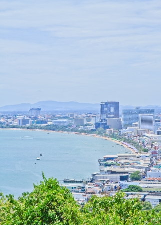 A bird s view over the beach of Pattaya city in Chonburi Evening ...