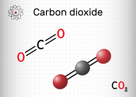 Vector of Carbon dioxide, CO2 molecule. - ID:180618678 - Royalty Free ...
