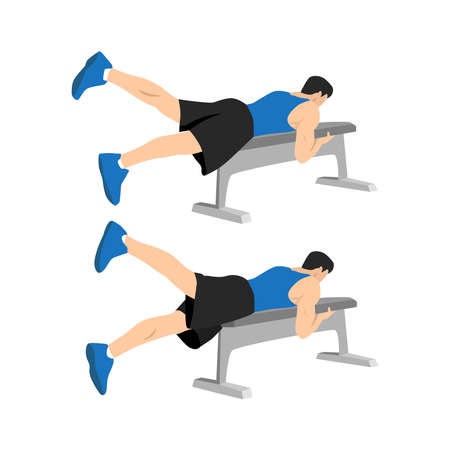 Vector of Man doing Bench flutter kicks - ID:1-158704246 - Royalty Free ...