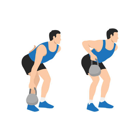 Vector of Man doing Kettlebell exercise - ID:177362266 - Royalty Free ...
