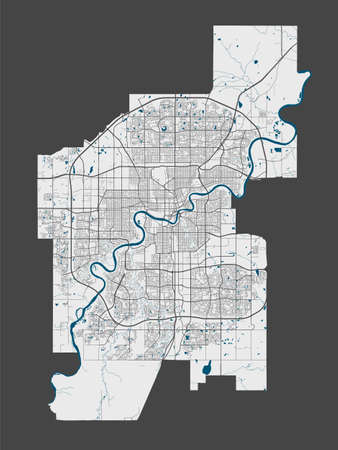 Vector of Edmonton map. Detailed map of - ID:1-163497472 - Royalty Free ...