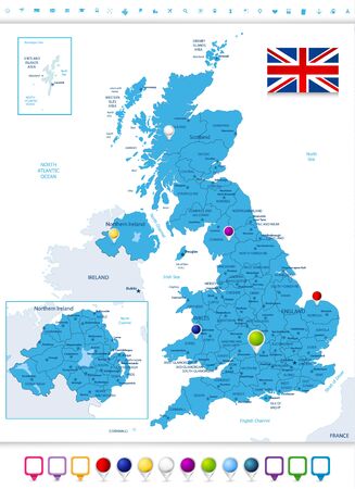 Vector of Great Britain Political Map - ID:1-145539087 - Royalty Free ...