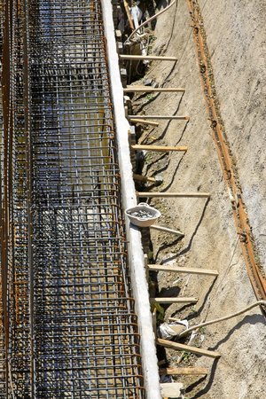 Screw thread steel bar framework, in the construction siteの写真素材 ...