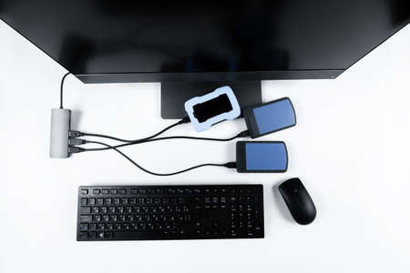 Photo of Multiple external hard drives - ID:1-158046582 - Royalty Free ...