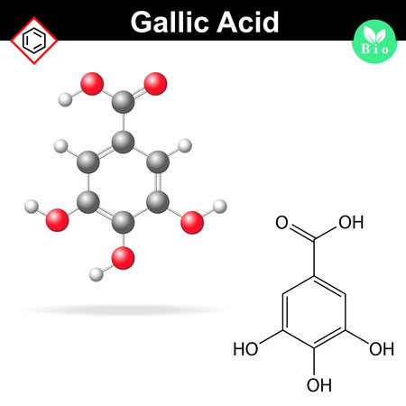 Vector of Gallic acid molecule, gallate, - ID:52558164 - Royalty Free ...