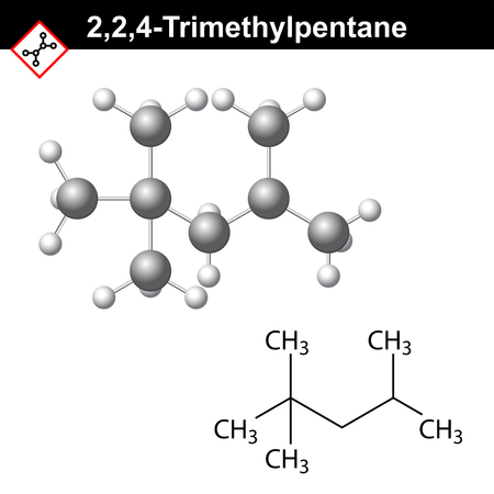 Isoctane chemical compound, chemical formula and molecular structure ...