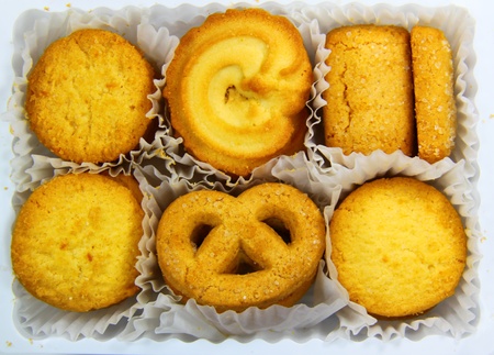 variety of assorted tea time biscuits isolated on a white backgroundの写真 ...