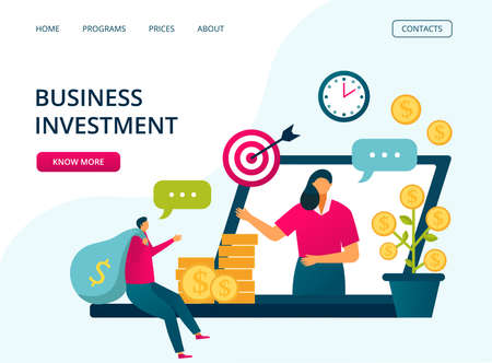 Business investments, financial investors market website template ...