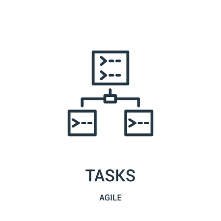 tasks icon vector from agile collection. Thin line tasks outline icon ...