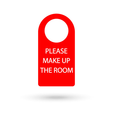 Please make up my room, red icon. Simple illustration of please make up ...