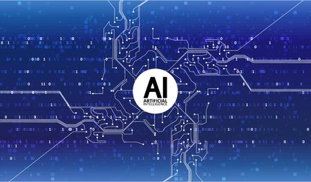 Artificial Intelligence illustration. Artificial intelligence and ...