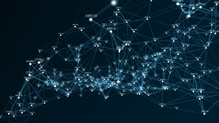Data analysis concept. Abstract digital blue background. Big data ...