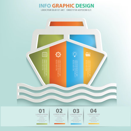 Boat design info graphic design,clean vector - Stock Image - Everypixel