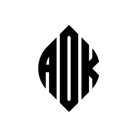 AOK circle letter logo design with circle and ellipse shape. AOK ...