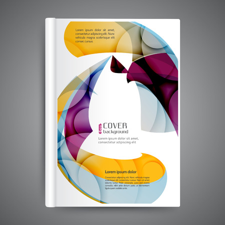 Color book design template with abstract lines and waves - Stock Image ...