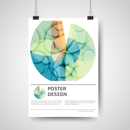Abstract colorful poster design template with abstract lines and waves ...