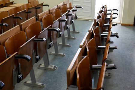 Empty chairs in a university teaching room. - Stock Image - Everypixel