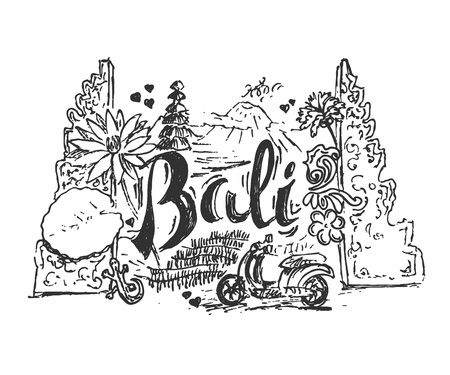 Vector of Drawing illustration of Bali - ID:1-109902855 - Royalty Free ...