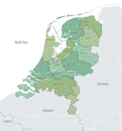 Vector of Detailed map of Netherlands - ID:1-181009459 - Royalty Free ...
