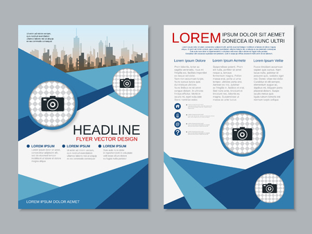 Modern business two-sided flyer, booklet, brochure cover vector design ...