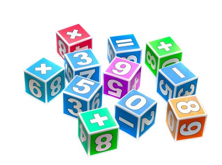 Cubes with figures. Isolation on whiteの写真素材 [40002111319] - イメージマート