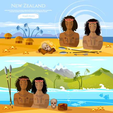 Vector of New Zealand banners. People of - ID:1-79083563 - Royalty Free ...