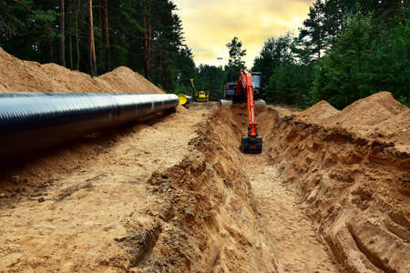 Photo of Excavator dig trench at forest - ID:1-167160009 - Royalty Free ...