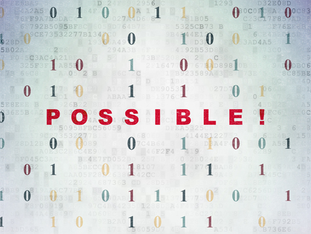 Business concept: Painted red text Possible! on Digital Data Paper ...