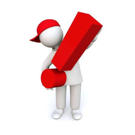 3D Illustration, man holding exclamation mark: Royalty-free images ...