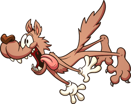 Vector of Excited cartoon wolf jumping - ID:1-115657628 - Royalty Free ...