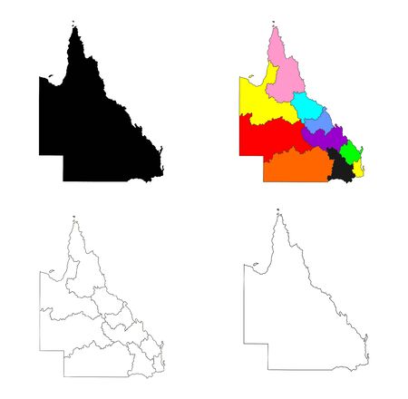 Vector of Queensland vector map - ID:1-128315434 - Royalty Free Image ...