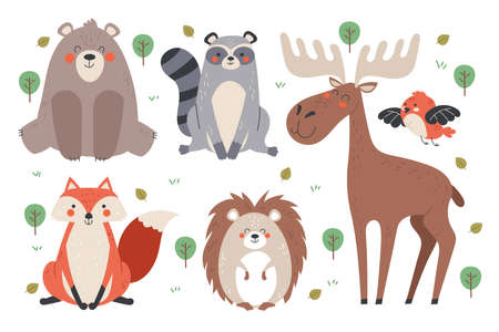 Vector of Forest animals characters bear - ID:1-176929991 - Royalty ...