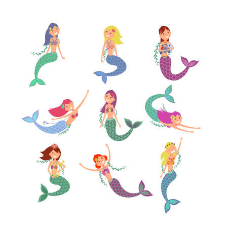 Vector of Cute fish girls vector - ID:1-165949204 - Royalty Free Image ...