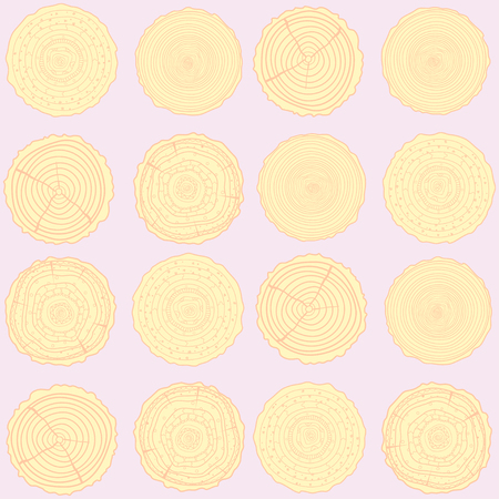 Tree rings. Seamless pattern. Set of tree rings on isolation background ...