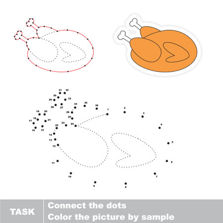 Vector of Grilled Chicken. Dot to dot - ID:1-75110790 - Royalty Free ...