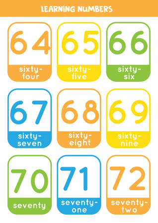 Vector of Learning numbers flashcards - ID:1-186784799 - Royalty Free ...