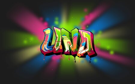 Lina Name Text Graffiti Word Designの写真素材 [40150167869] - イメージマート