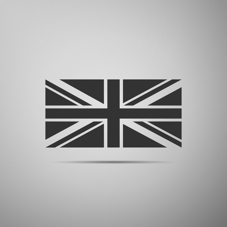Flag of Great Britain icon isolated on grey background. UK flag sign ...