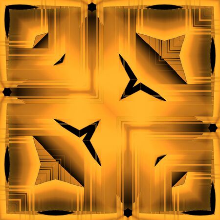 bright neon yellow gold spiral patterns on black background generating ...