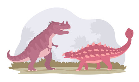 Vector of Fight of two dinosaurs. - ID:1-184773919 - Royalty Free Image ...